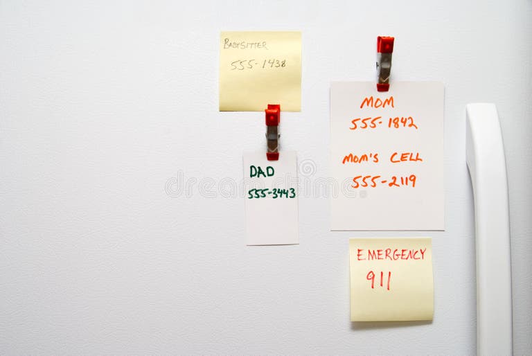 Refrigerator Notes stock photo. Image of contacts, note - 7474934