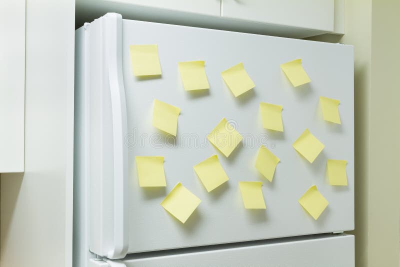 Refrigerator and reminders stock photo. Image of handle - 27465432