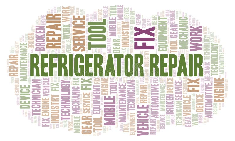 Refrigerator Repair Word Cloud Stock Illustration - Illustration of ...