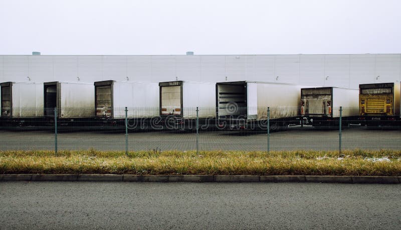 Semi New Trailers stock image. Image of freight, conventionals - 215683