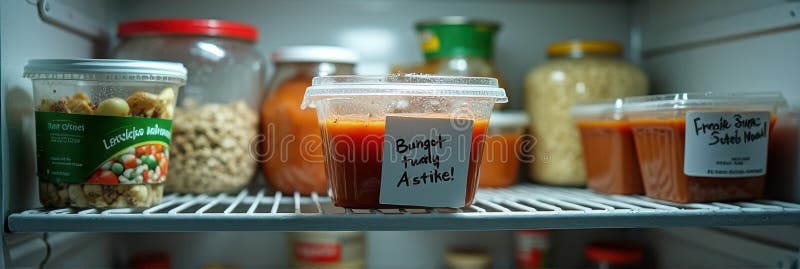 Refrigerator with Labeled and Dated Packages of Food To Ensure it Stays ...