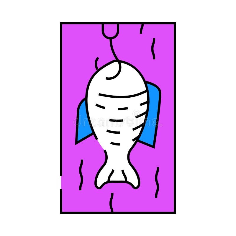 Refrigerator for Storage Fish Icon Color Illustration Stock Vector ...