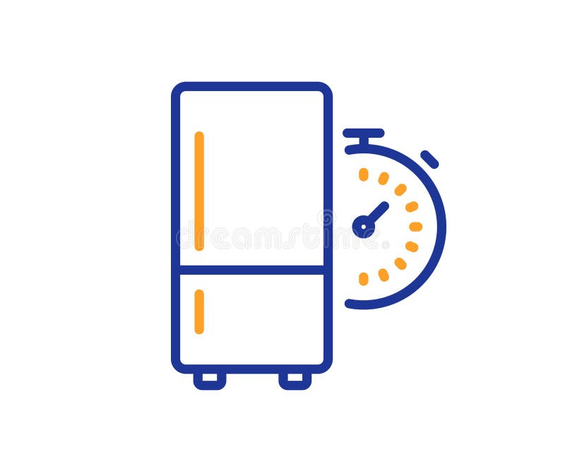 Refrigerator Timer Line Icon. Fridge Time Sign. Vector Stock Vector ...