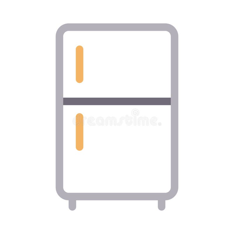 Refrigerator Vector Color Line Icon Stock Vector - Illustration of ...