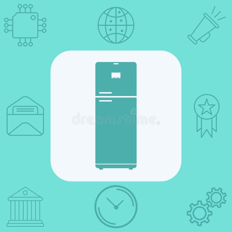 Refrigerator Vector Icon Sign Symbol Stock Illustration - Illustration ...