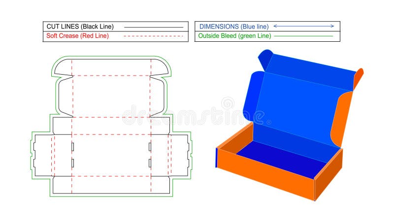 REFTD Carton Box, Corrugated Carton Box Dieline and 3D Vector Stock ...