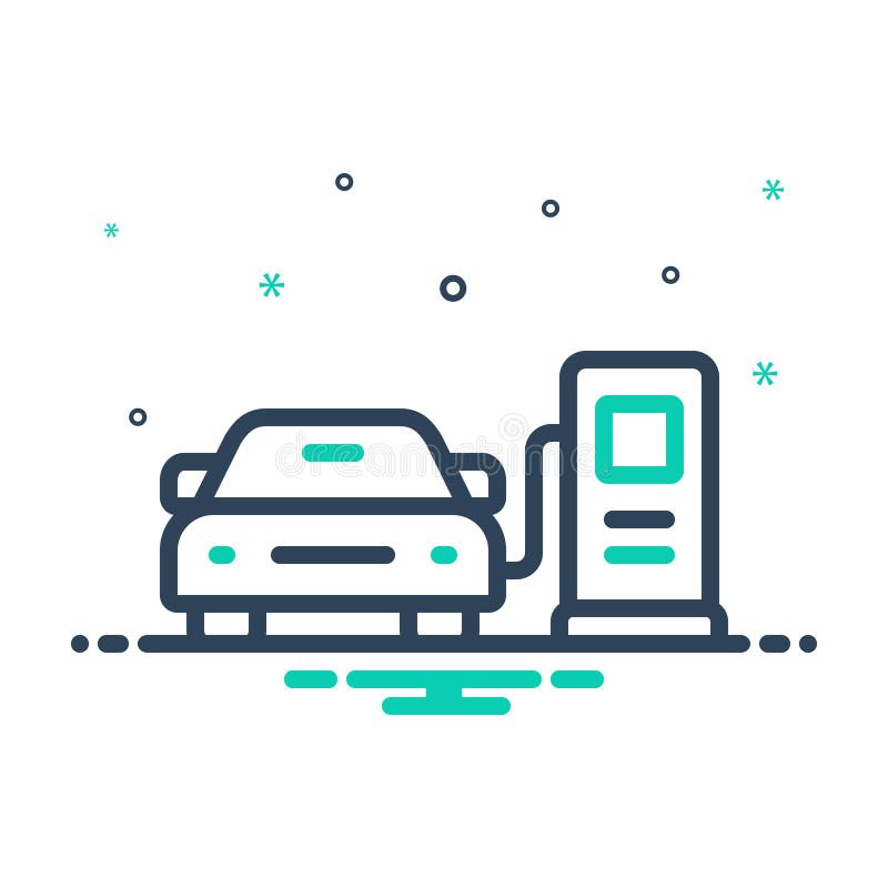 Mix Icon for Refuel Car, Refuel and Station Stock Illustration ...