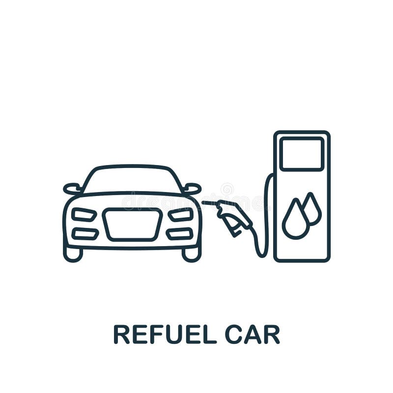 Refuel Car Icon. Line Simple Line Car Service Icon for Templates, Web ...
