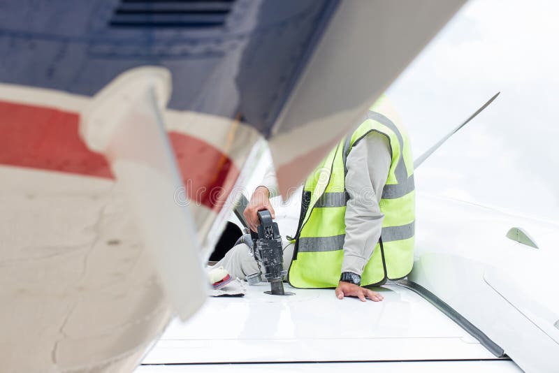 Refuel the Small Plain in Close Up Stock Photo - Image of airforce ...