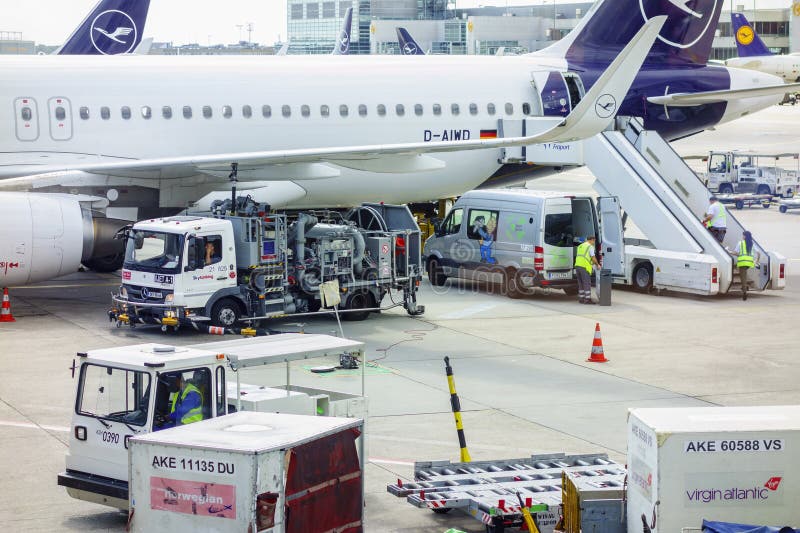 Refueling of an Airplane at an Airport Editorial Image - Image of ...
