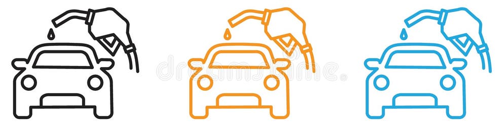 Refueling Car Icon Vector Logo Set Collection for Web App Ui Stock ...