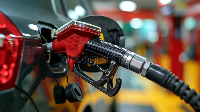 Refueling Nozzle Inserted into a Car Tank Stock Photo - Image of ...