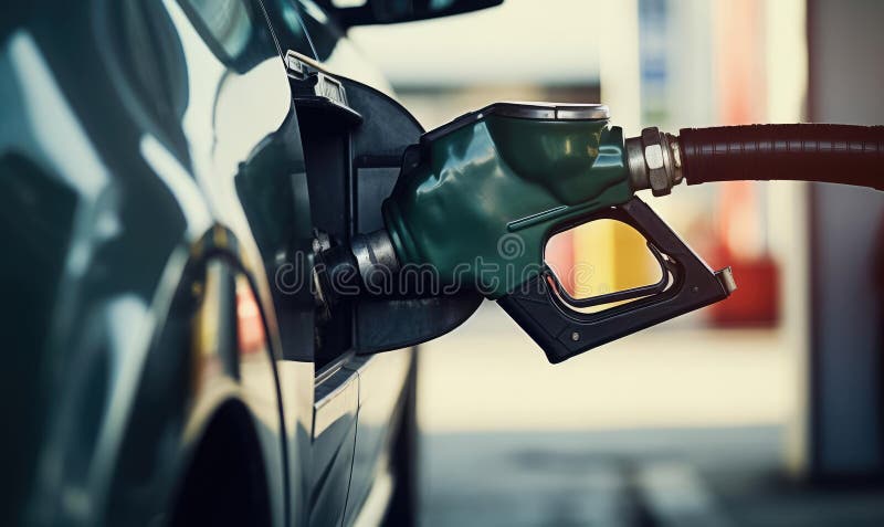 The Refueling Nozzle is Inserted into the Tank of the Vehicle Stock ...