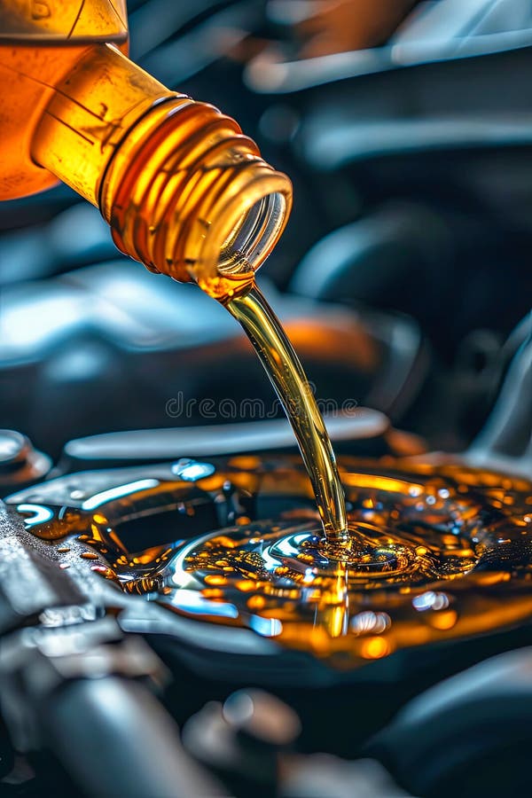 Refueling and Pouring Oil Quality into the Engine Stock Photo - Image ...