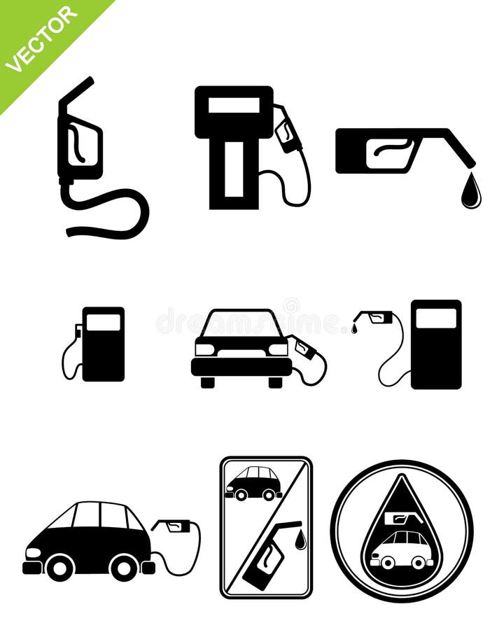 Refueling station icons stock vector. Illustration of benzine - 62456999