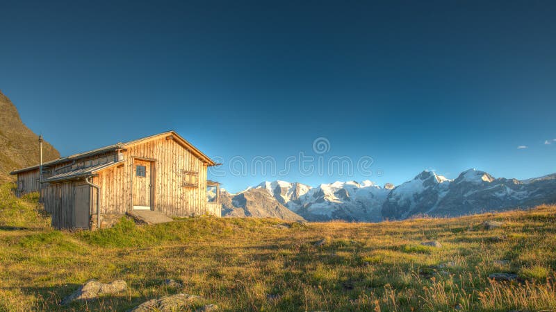 Refuge on the alps stock photo. Image of house, hiking - 59174080