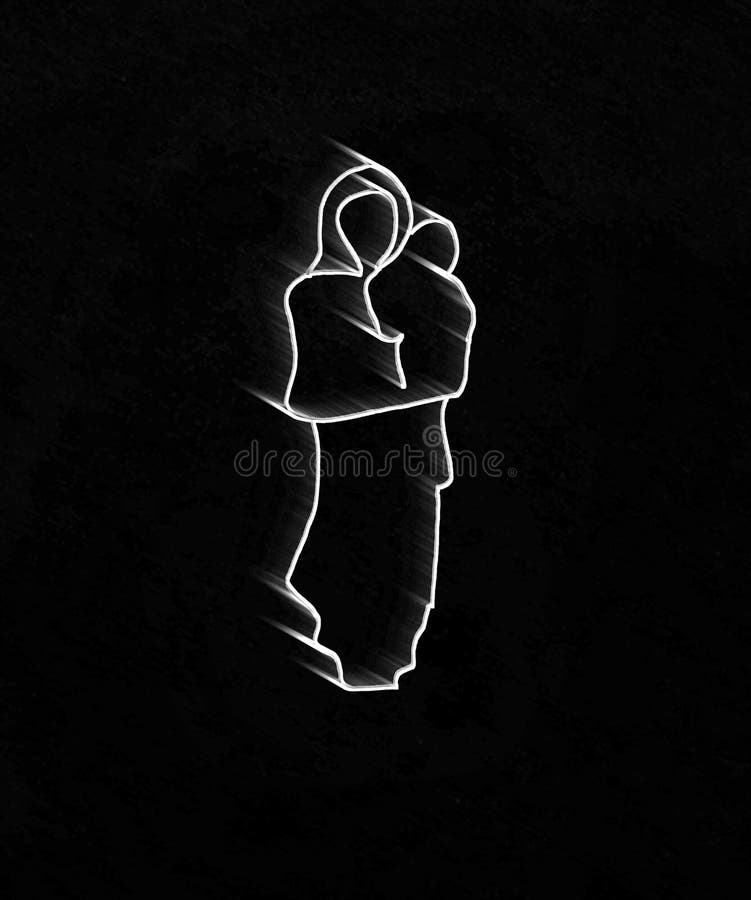 Refugee Icon - Drawing of the Mother with Child Stock Illustration ...