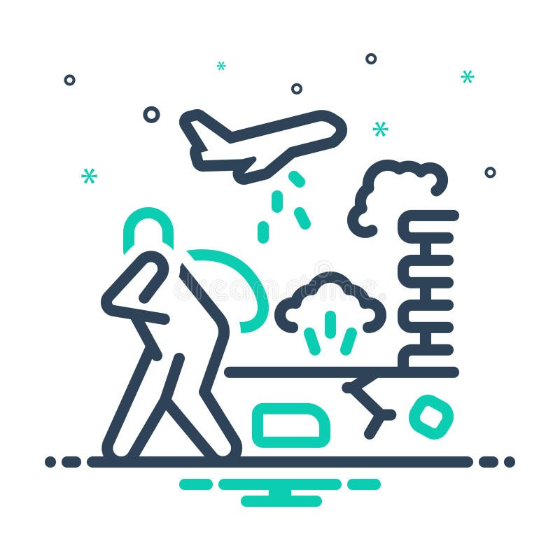 Mix Icon for Refugee, Fugitive and Expat Stock Vector - Illustration of ...