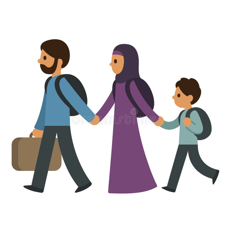 Refugee migrant family stock vector. Illustration of iraqi - 111336163 Refugee migrant family stock vector. Illustration of iraqi - 111336163