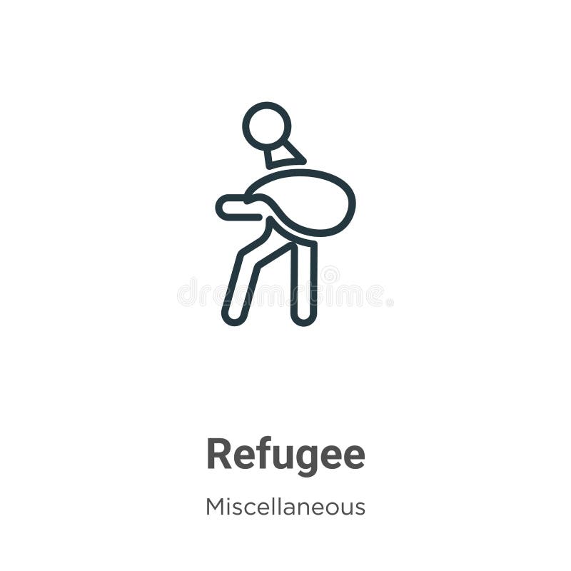 Refugee Flat Line Icon. Vector Outline Illustration Of Displaced People ...