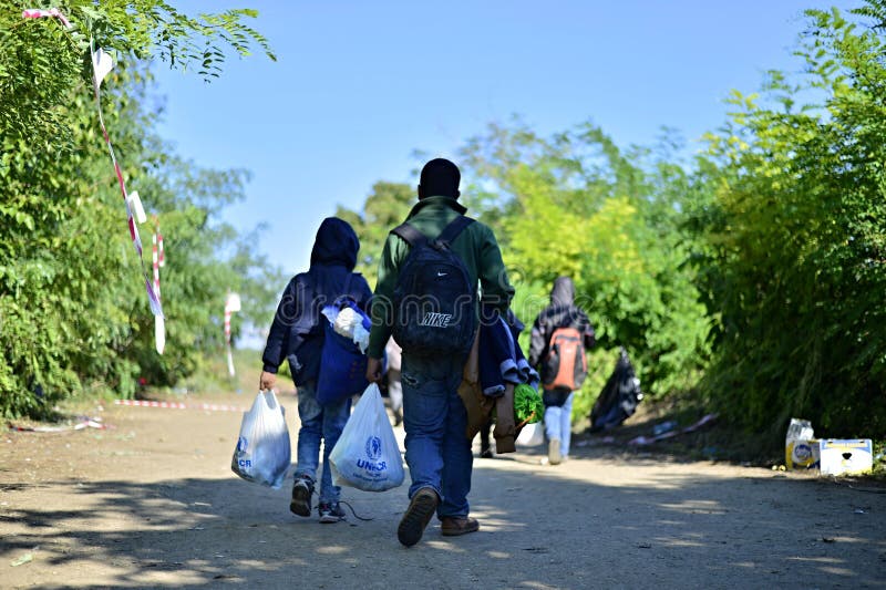 Refugees In Babska Serbian Croatina Border Editorial Photography