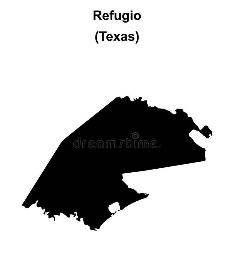 Refugio outline map stock vector. Illustration of border - 361793726