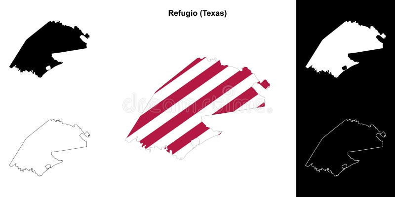 Refugio outline map stock vector. Illustration of vector - 324148424
