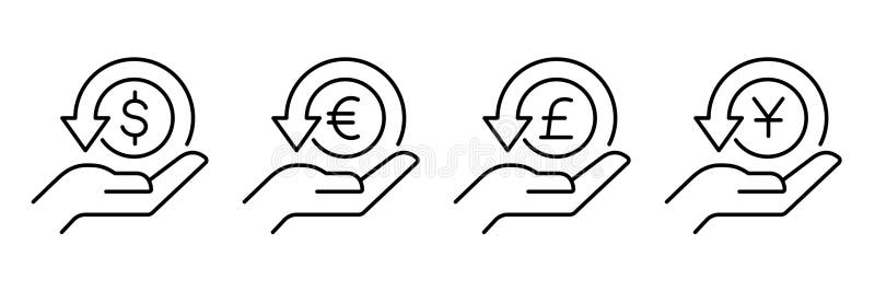 Refund and Cashback Icon Set Stock Illustration - Illustration of ...