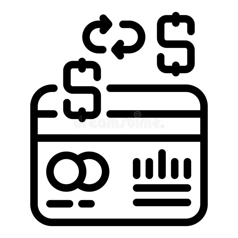 Refund on Credit Card Icon Outline Vector. Delivery Service Stock ...