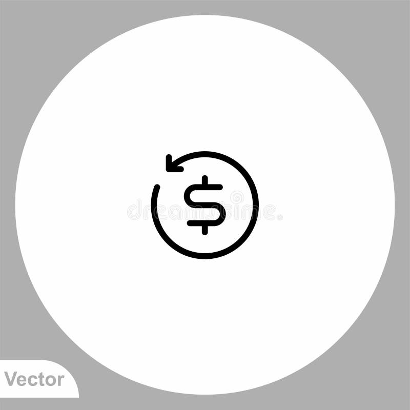 Refund Vector Icon Sign Symbol Stock Vector - Illustration of financial ...