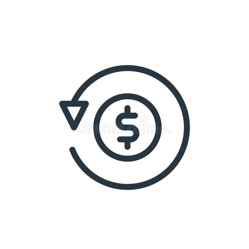 Refund Icon Vector from Ecommerce Shopping Concept. Thin Line ...