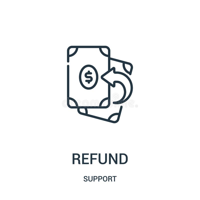 Refund Icon Vector from Support Collection. Thin Line Refund Outline ...