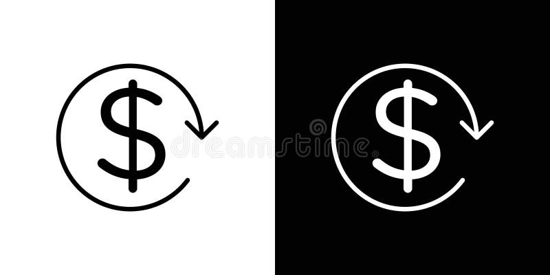 Refund Money Icon Linear Logo Isolated Stock Vector - Illustration of ...