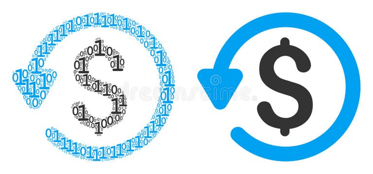 Refund Collage of Binary Digits Stock Vector - Illustration of charge ...