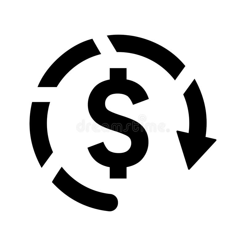 Refund, Restore, Money Back Icon. Black Vector Graphics Stock Vector ...