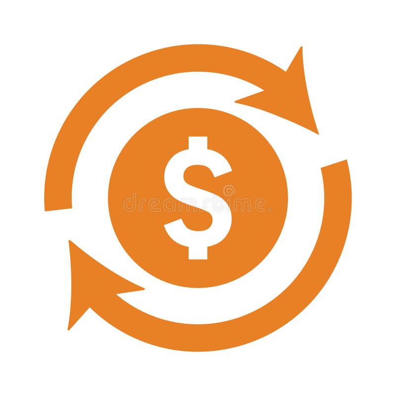 Refund, Revert, Back Payment Icon. Orange Color Vector Graphics Stock ...