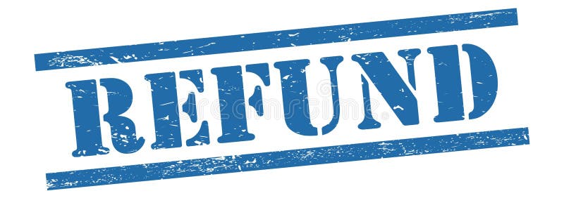 REFUND Text on Blue Grungy Lines Stamp Stock Illustration ...