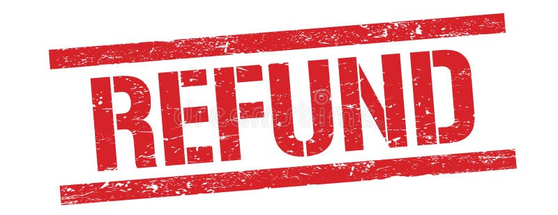REFUND Text on Red Vintage Lines Stamp Stock Illustration ...
