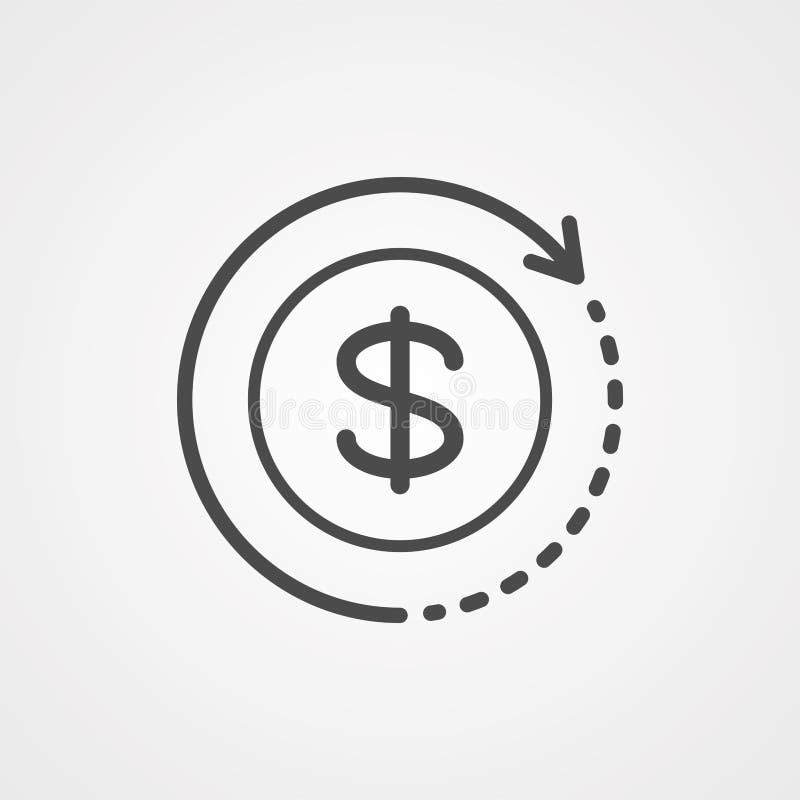Refund Vector Icon Sign Symbol Stock Illustration - Illustration of ...