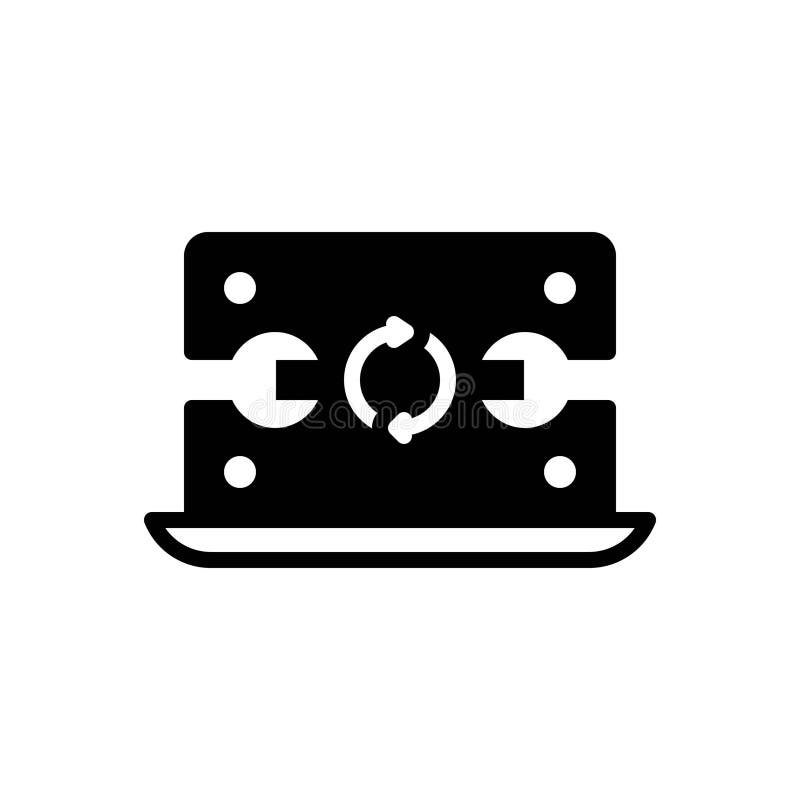 Black Solid Icon for Refurbished, Renovate and Retouch Stock Vector ...