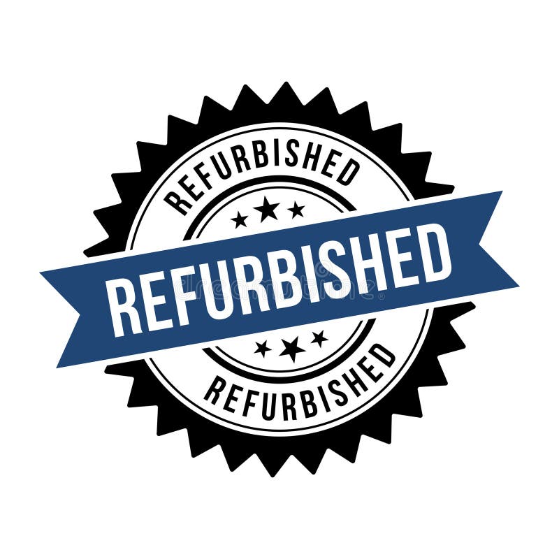 Refurbished Stamp, Refurbished Round Sign with Ribbon Stock ...