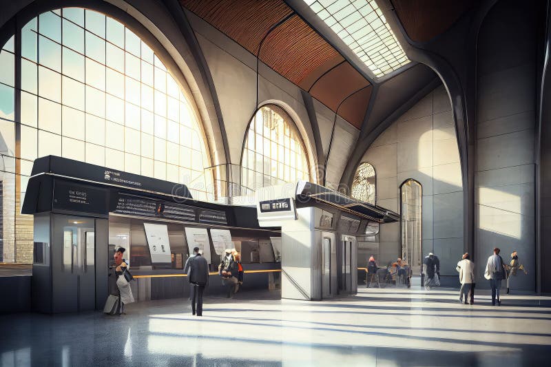 Refurbished Train Station with Modern Amenities and Sleek Design ...
