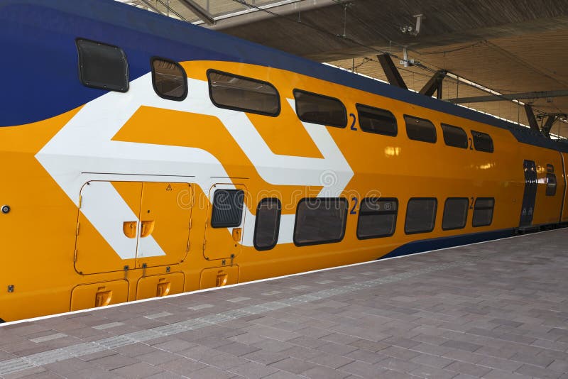 Refurbished VIRM Intercity Train Along Platform Rotterdam Central ...