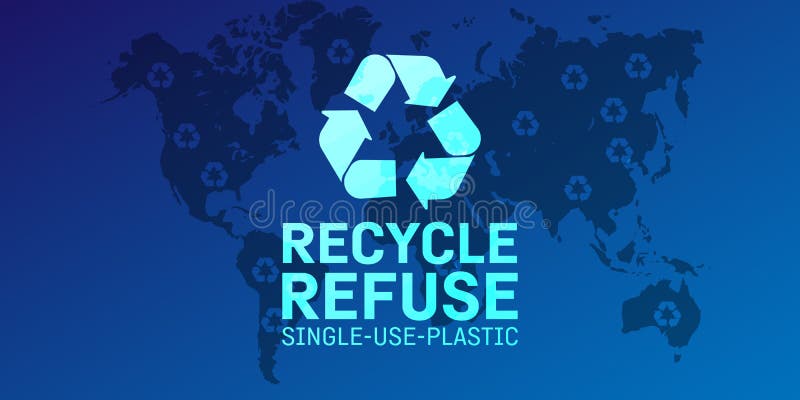 Refuse or Avoid Single-use Plastic Campaign with a World Map Stock ...