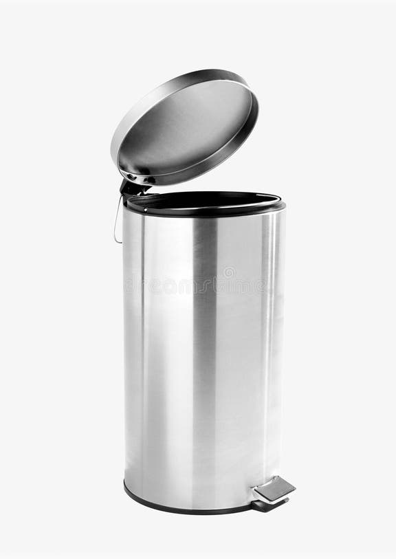 Refuse Bin in Room Corner on White Stock Photo - Image of rejection ...