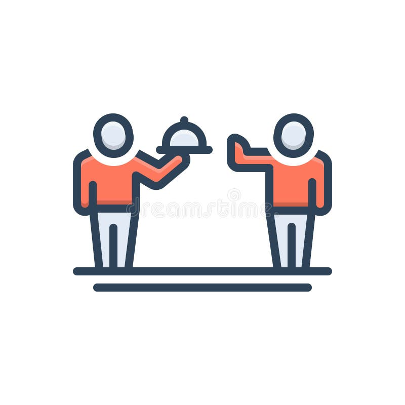 Color Illustration Icon for Refuse, Foreclose and Waitress Stock ...