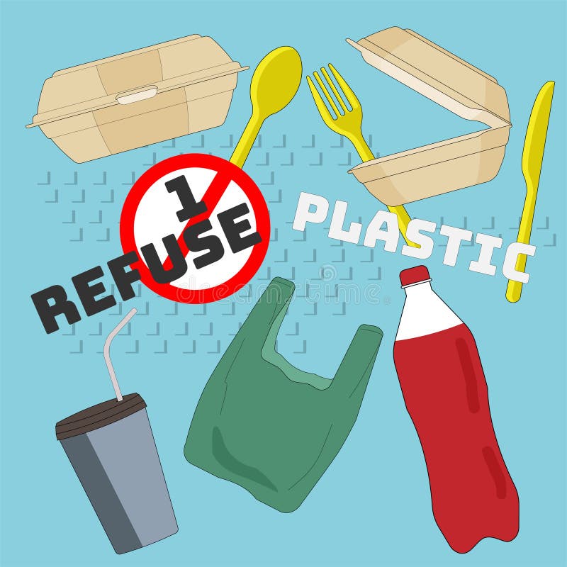 Refuse 1use Plastic stock vector. Illustration of save - 187820963