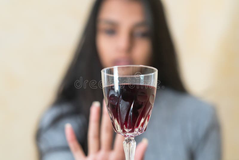 Refusing alcohol stock photo. Image of abuse, indian - 213737704