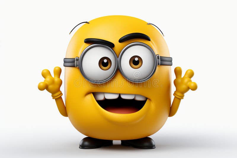 Refusing Emoticon in 3D on White Stock Illustration - Illustration of ...