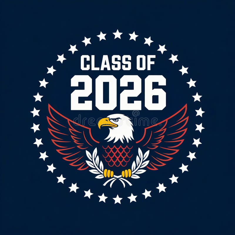 Regal American Eagle Graduation Class of 2026 Emblem with Star Border ...